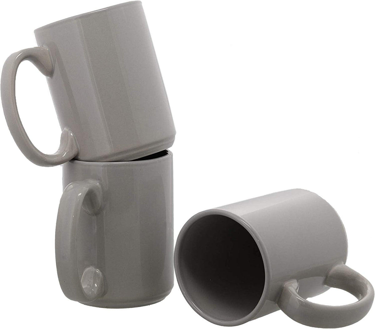 Grey Ceramic Coffee Mugs | Set of 3