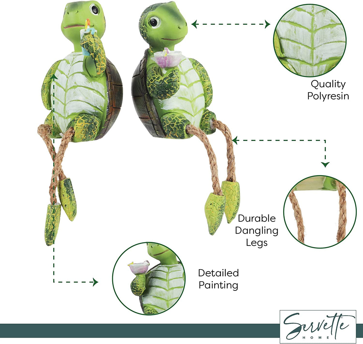 Dangle Turtle Shelf Sitter - Set of 2