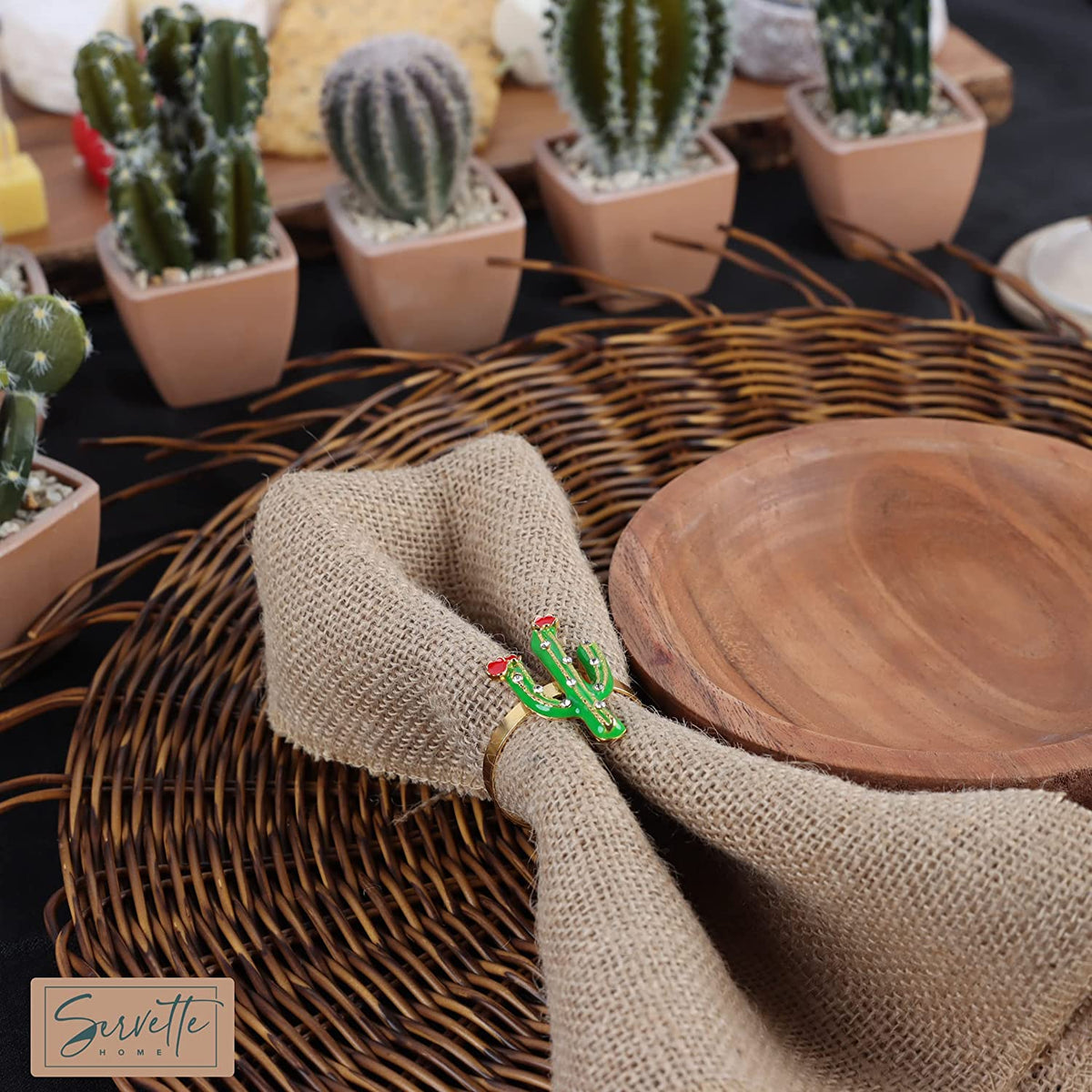 Green Cactus Napkin Rings