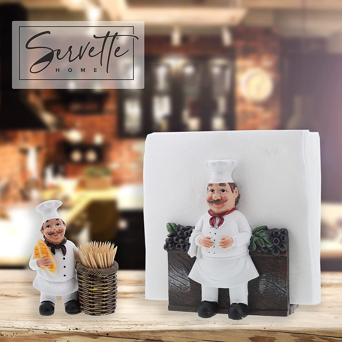 Chef Napkin Holder - Standing Napkin Holder - Fat Chef Figurine