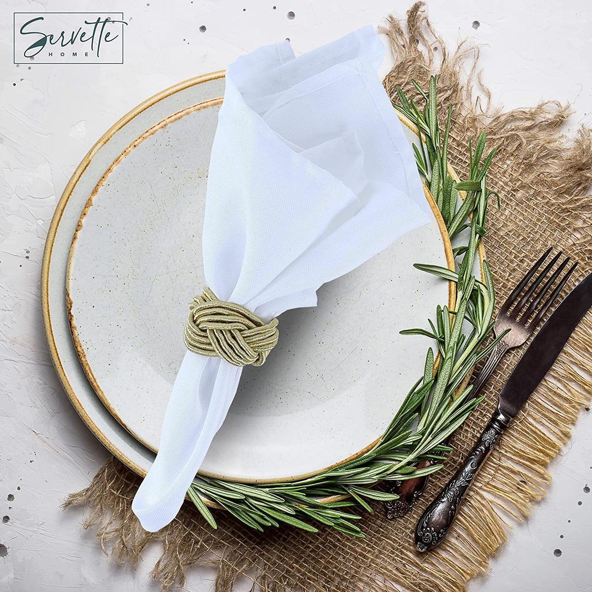 Gold Braided Rope Napkin Rings - Set of 4