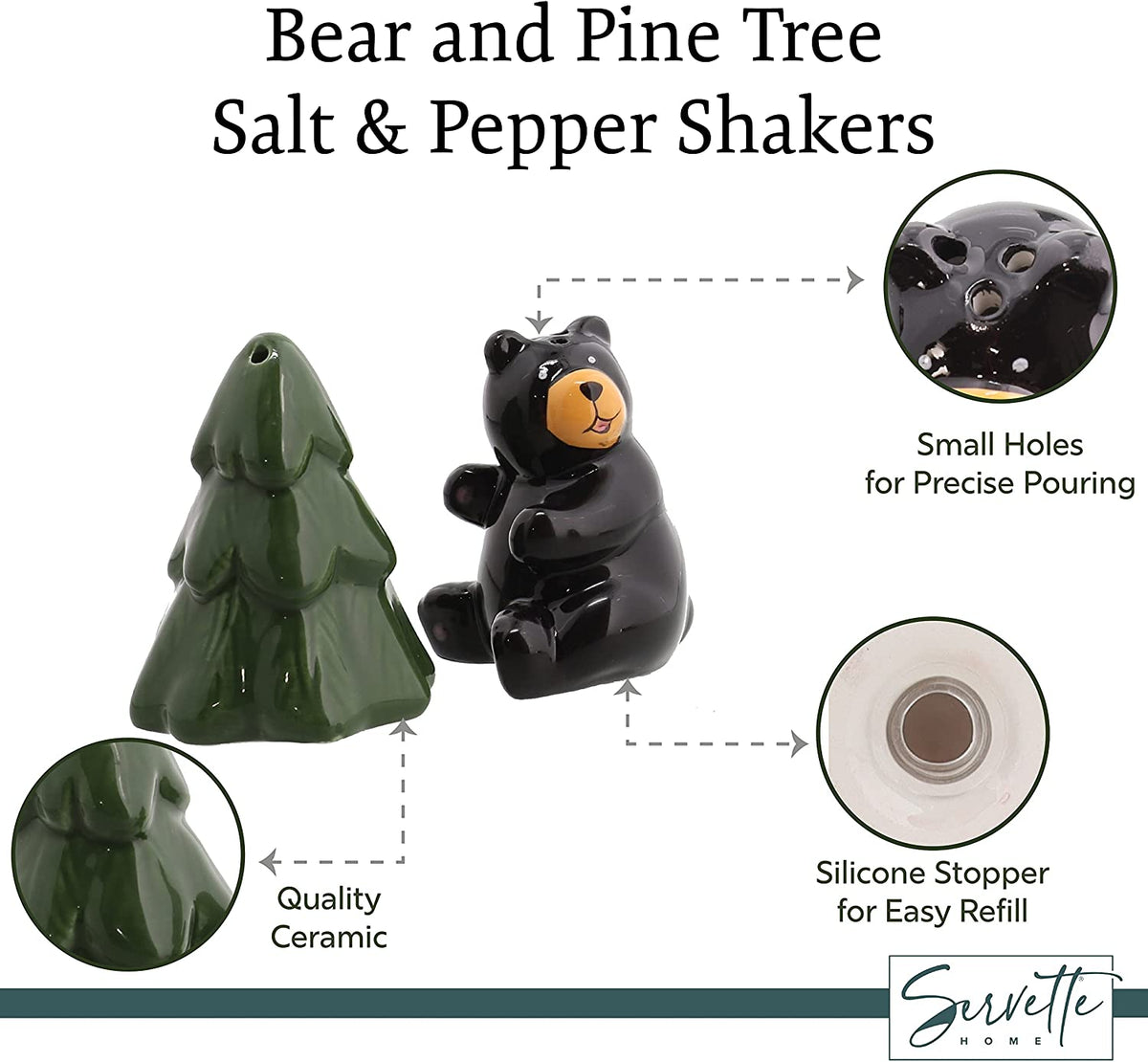Bear & Pine Tree Salt & Pepper