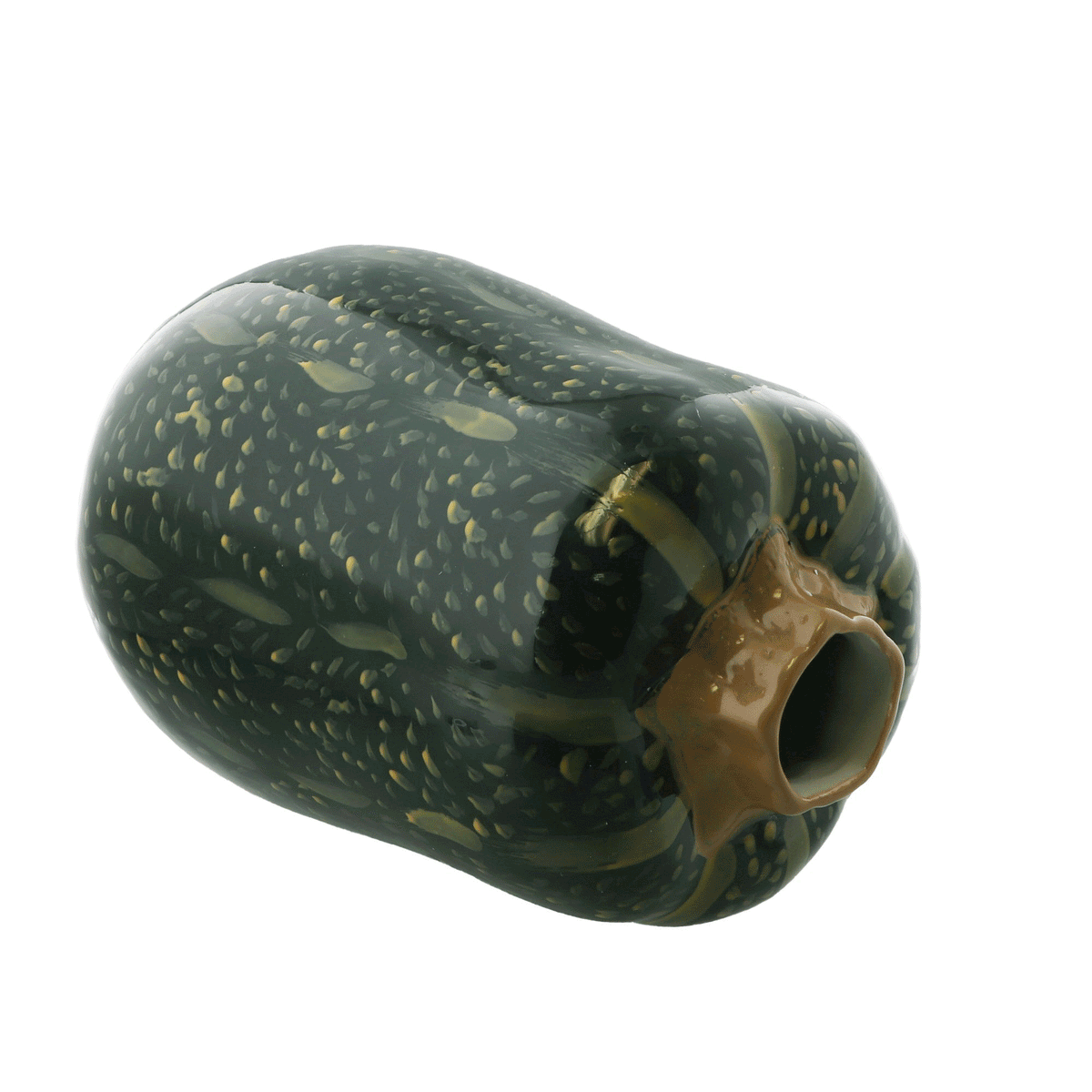 Striped Gourd Squash Ceramic Vase