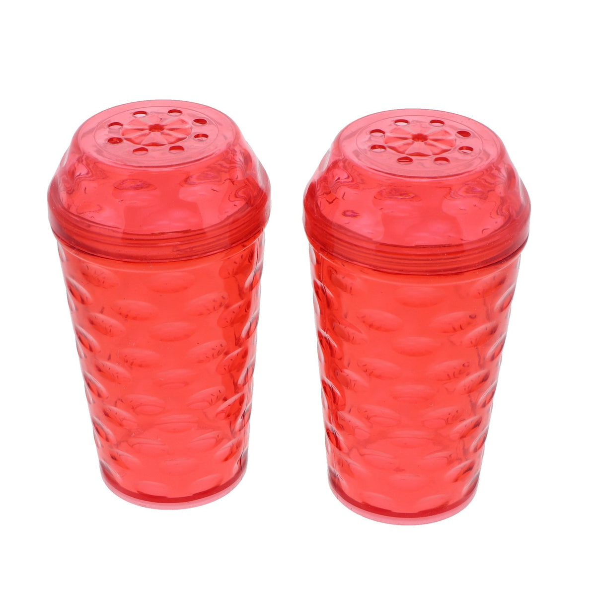 Transparent Red Plastic Salt & Pepper Shaker