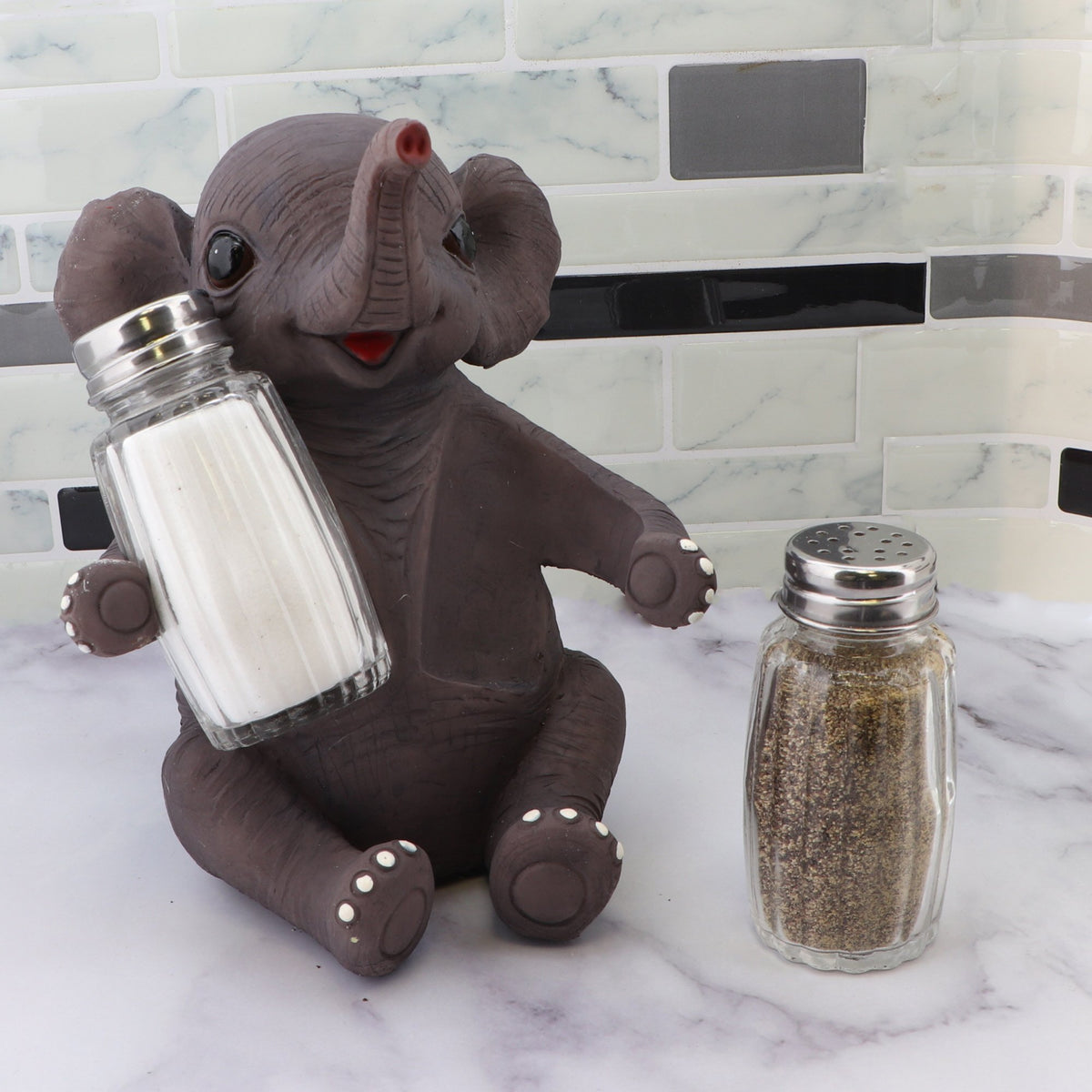 Polyresin Baby Elephant Salt & Pepper Holder