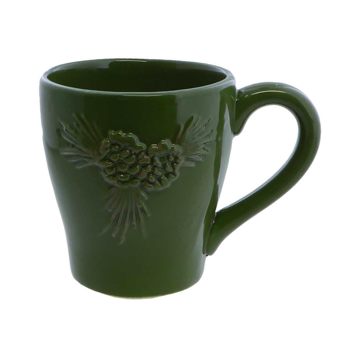Embossed Green Ceramic Mug