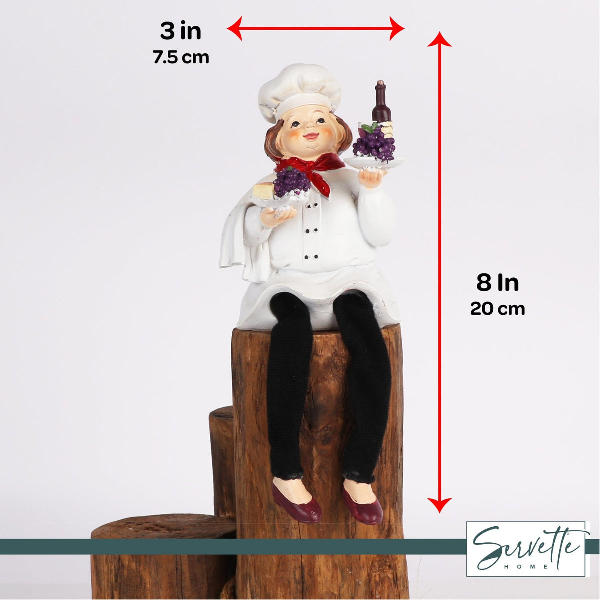 Lady Chef Kitchen Decoration with 2 Serving Plates